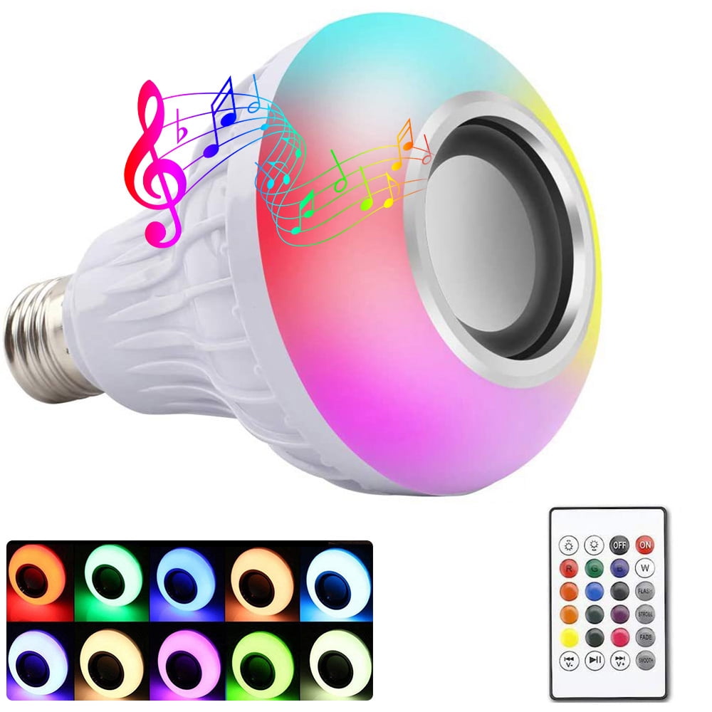 Gostoto E26/E27 Smart Bluetooth Speaker LED Music Bulb Wireless Remote ...