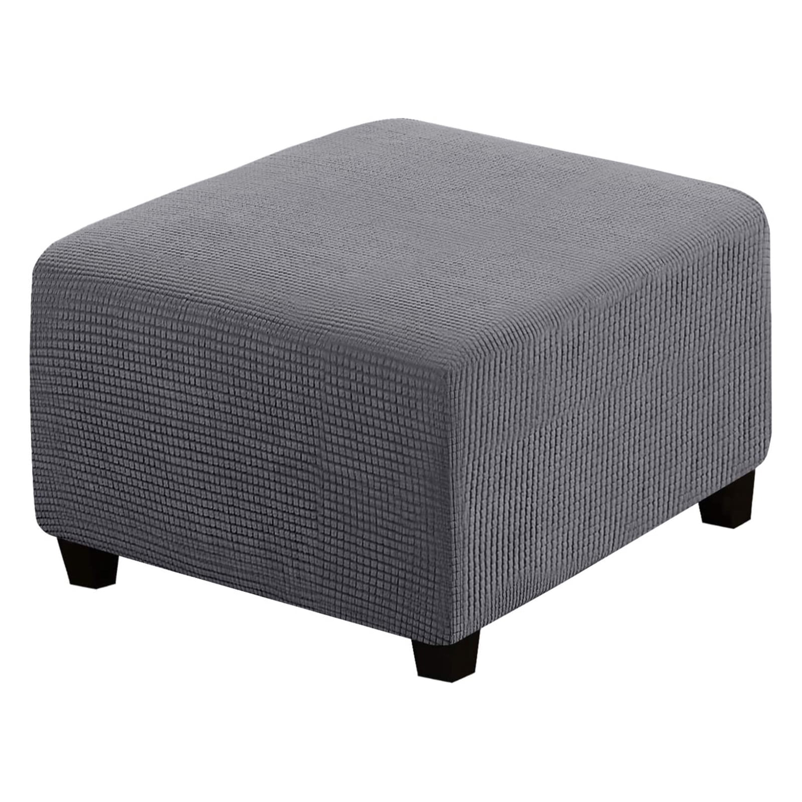 Gostoto Jacquard Stretch Square Ottoman Slipcover Footstool Cover ...
