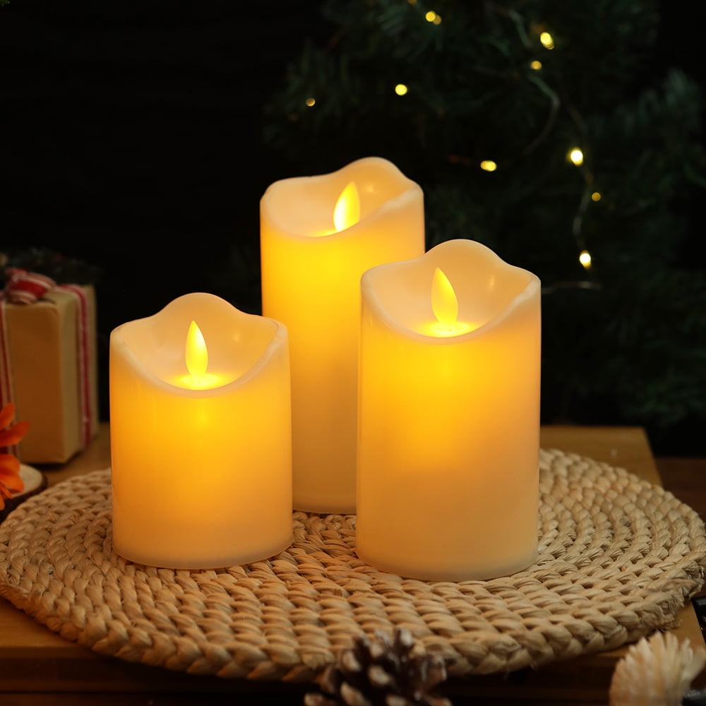 Gostoto Smokeless Electric Fake Candle with Moving Wick Window Lights ...