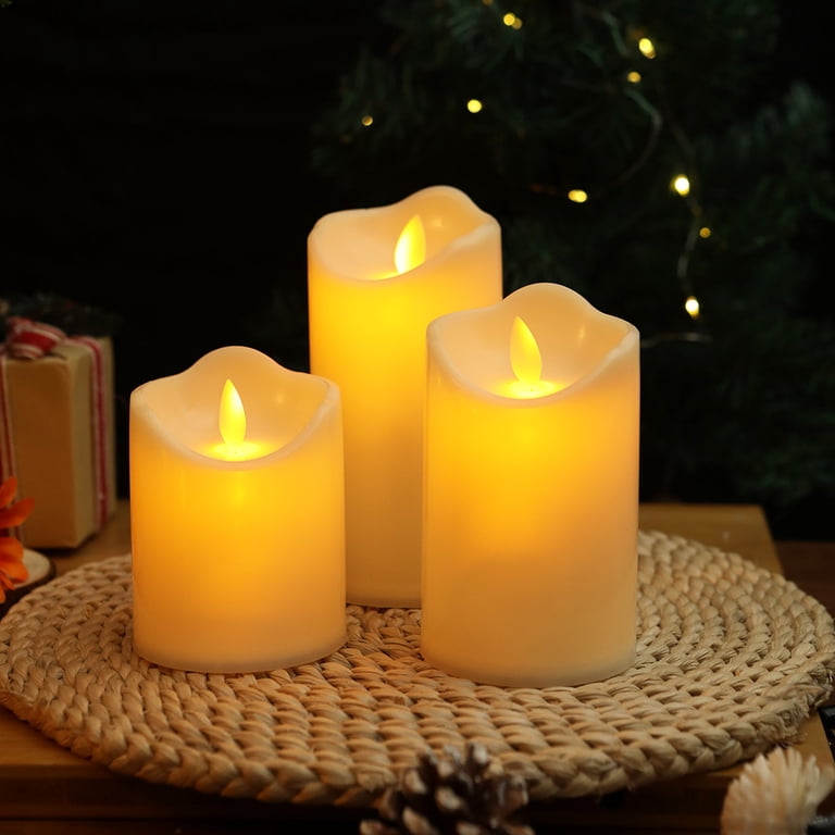Moving Candle Light Bulbs LED Candle Lights, 3 PCS Flameless Candles