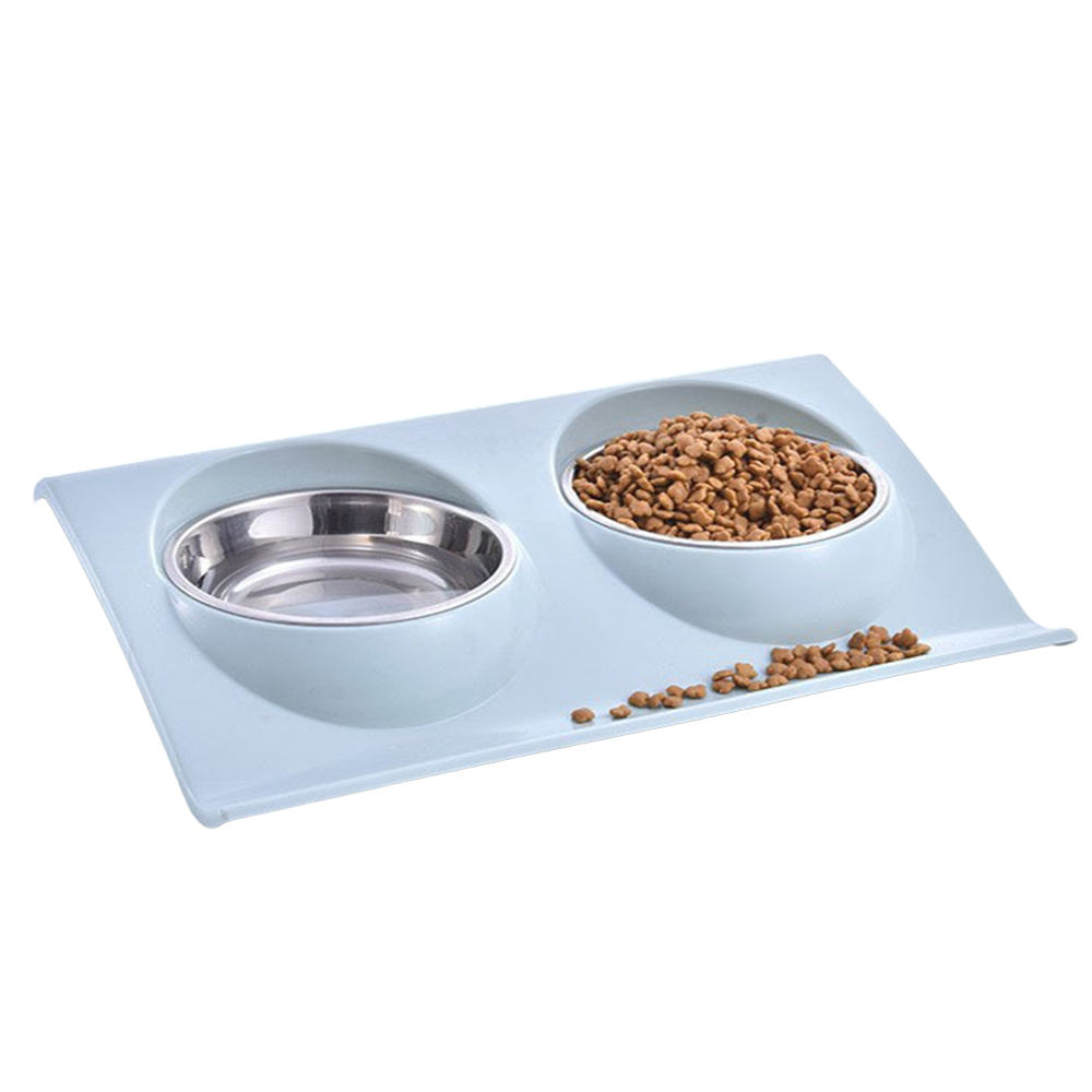 Gostoto Stainless Steel Portable Standard Dog Bowl,Double Bowl Dog ...