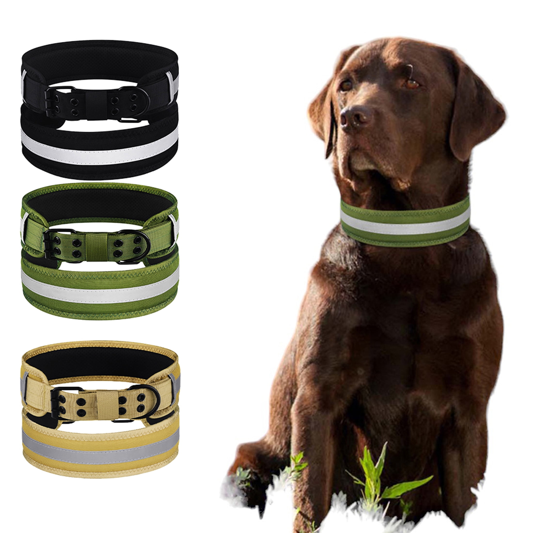 Gostoto Standard Dog Collar,Reflective Tactical Dog Collar For Medium ...