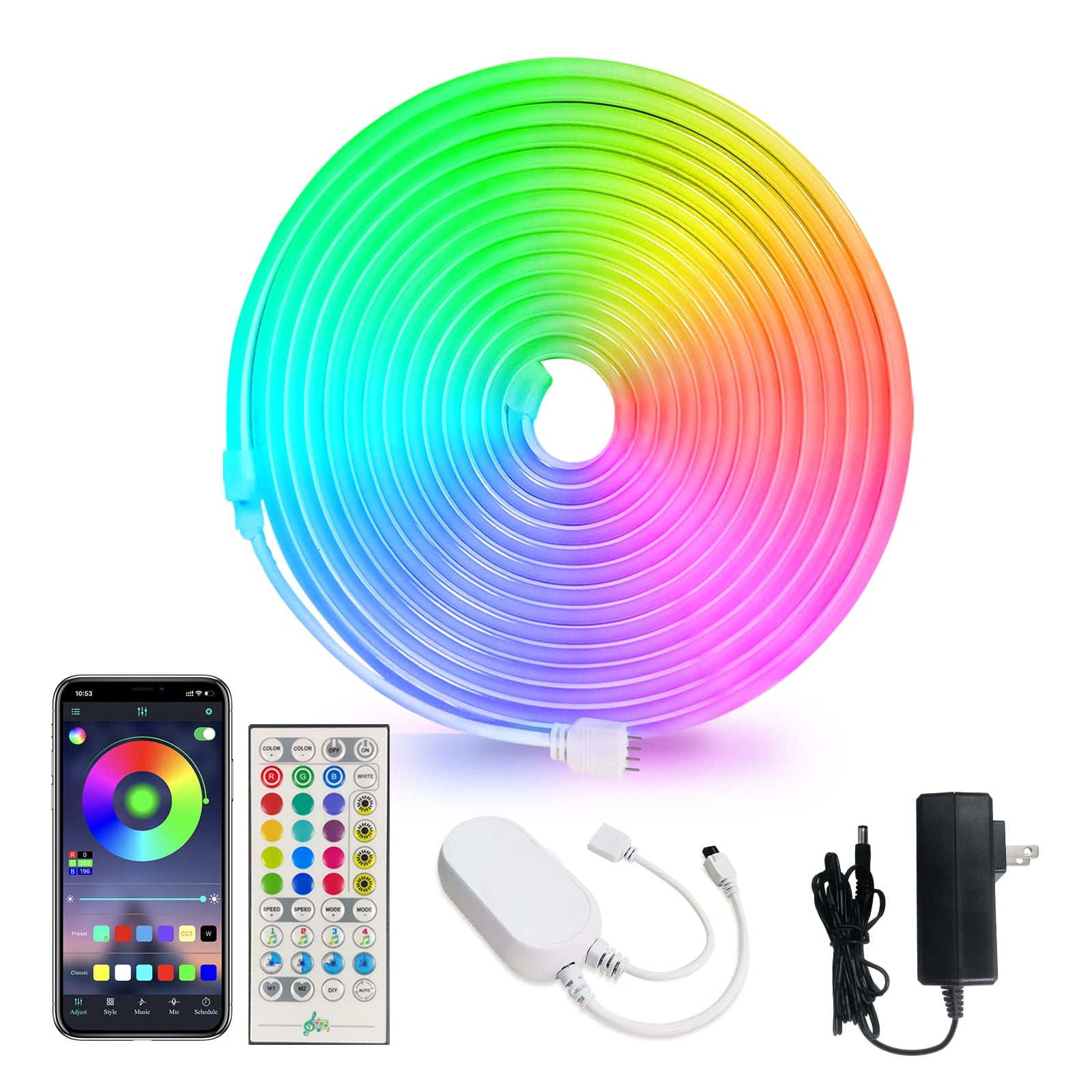 Gostoto USB 5V Music Sync RGB LED Motion Sensor Strip Light App Program ...