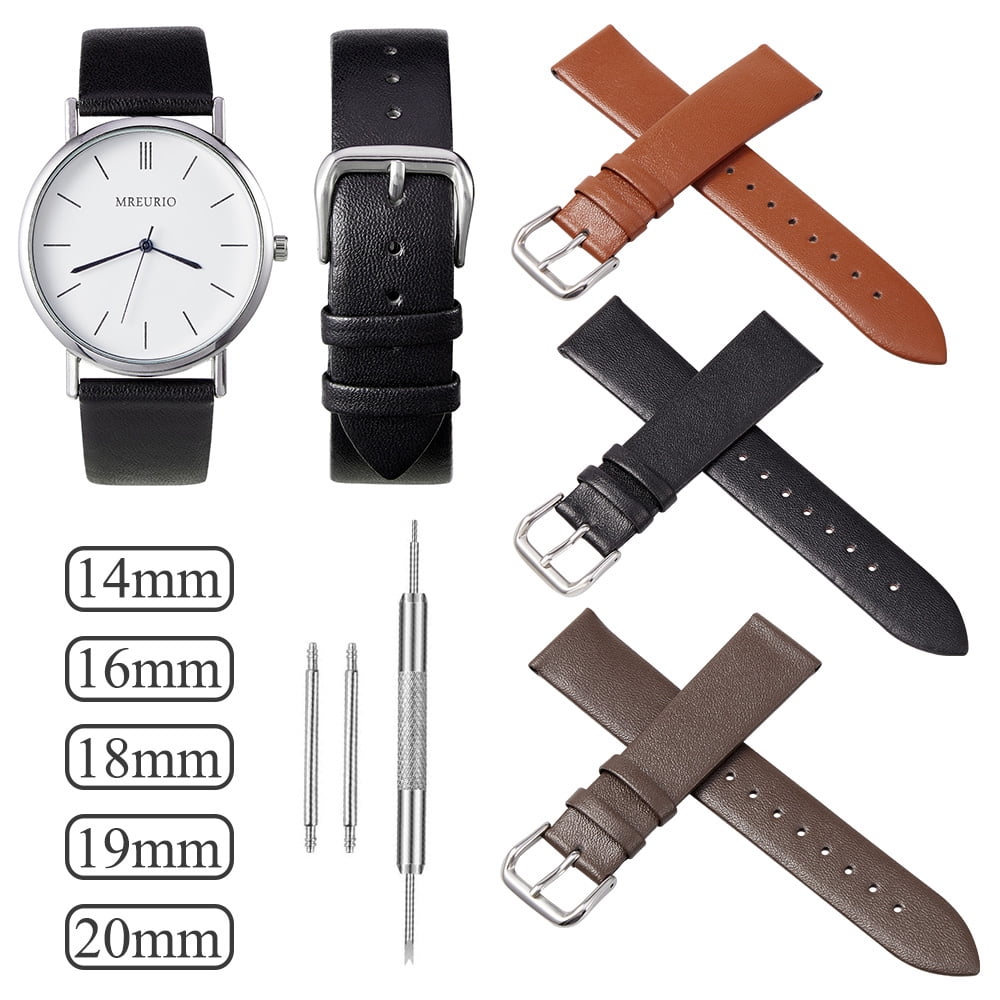 Gostoto Vintage Genuine Soft Leather Watch Strap With Silver Stainless ...