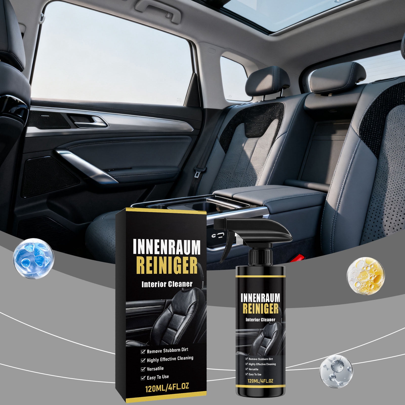 Gosuguu 120ml Car Interior Cleaner Spray | Plastic Parts Cleaner ...
