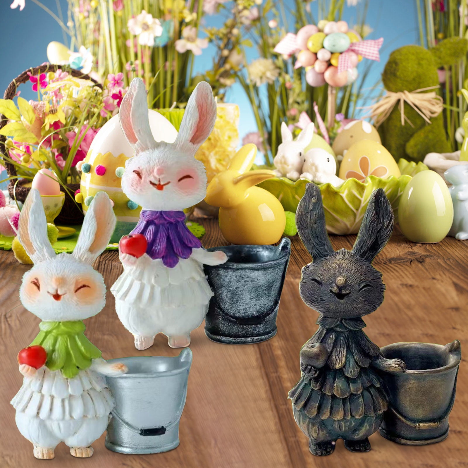 Gosuguu Deals of The Day Clearance! Art Bunny Planter, Resin Statue ...