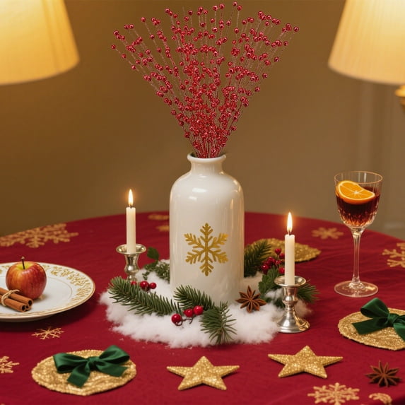 Gosuguu Glitter Berry Stems for Christmas Tree Decorations Wreaths ...