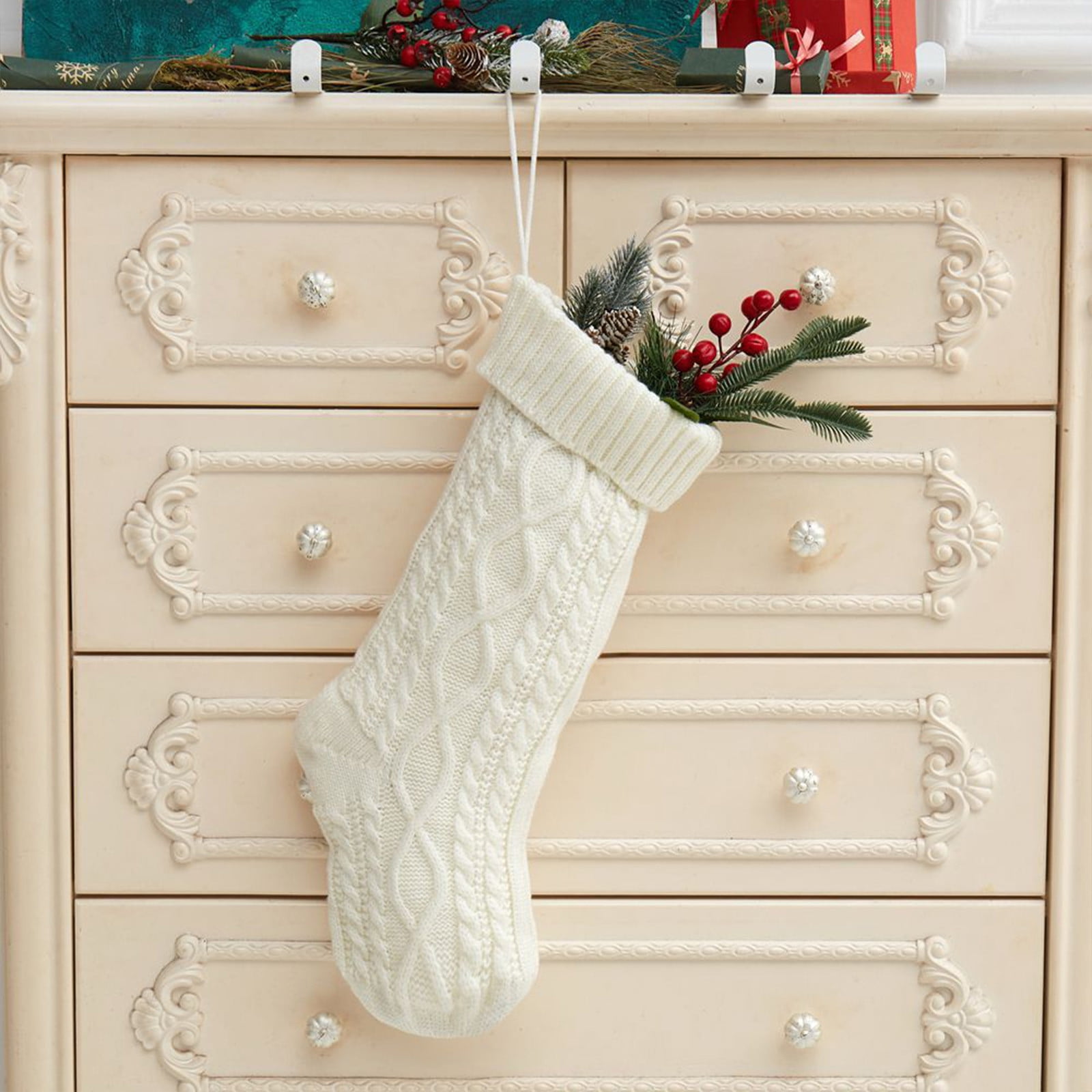 Gosuguu Large 18-Inch Christmas Stocking for Fireplace Mantel Holiday ...