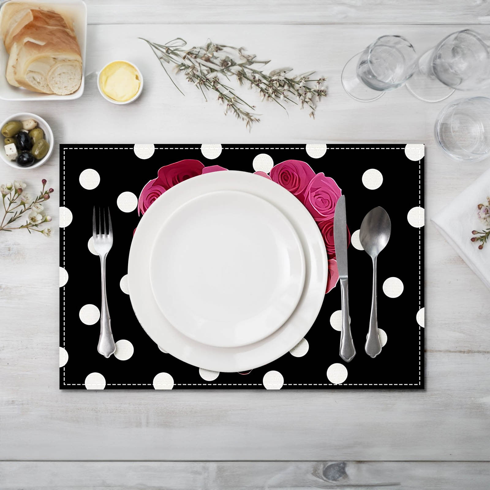 Gosuguu Rose Love Meal Mat, Festival Party Table Decoration, Insulation ...