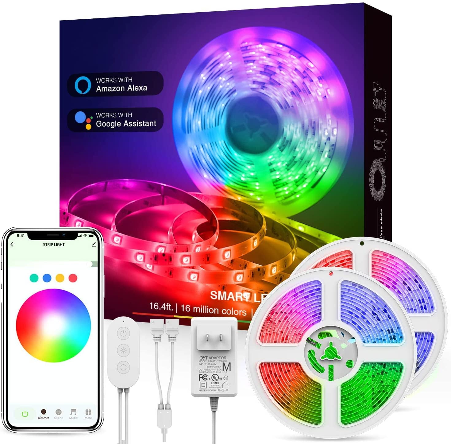 Gosund WiFi Compatible 33ft LED Strip Lights with App & Voice Control ...