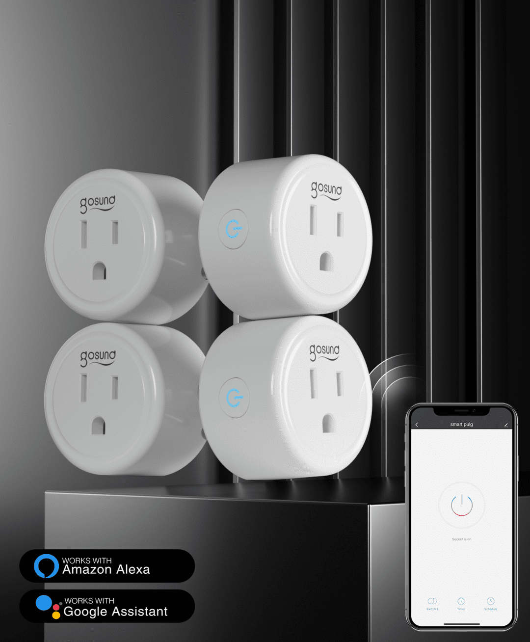 Gosund Wi-Fi Smart Plug 10A WP5-4 (4 Pack) - Walmart.com