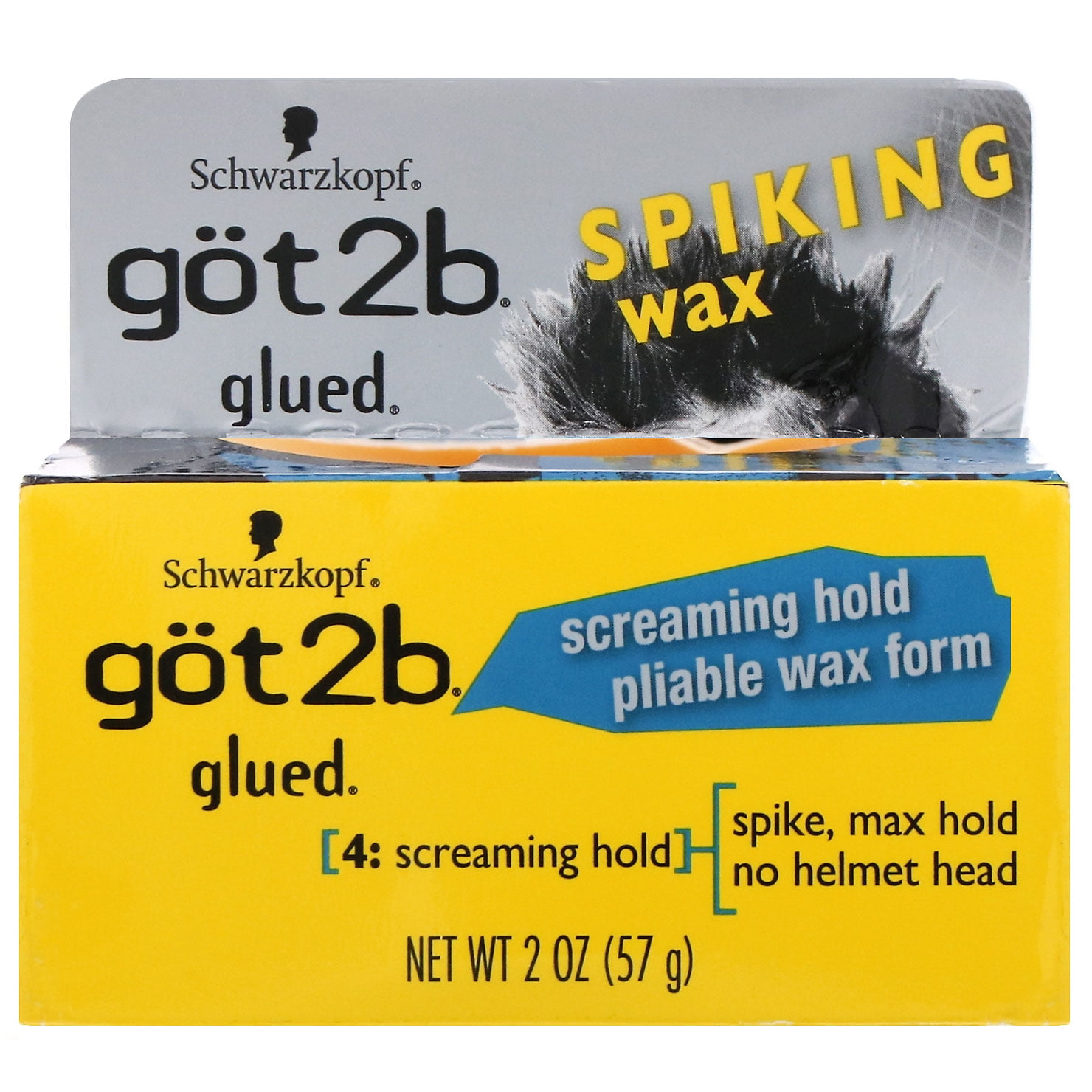 Schwarzkopf Got2b Glued Spiking Wax, 2 Oz, Strong Hold, Styling Wax for ...