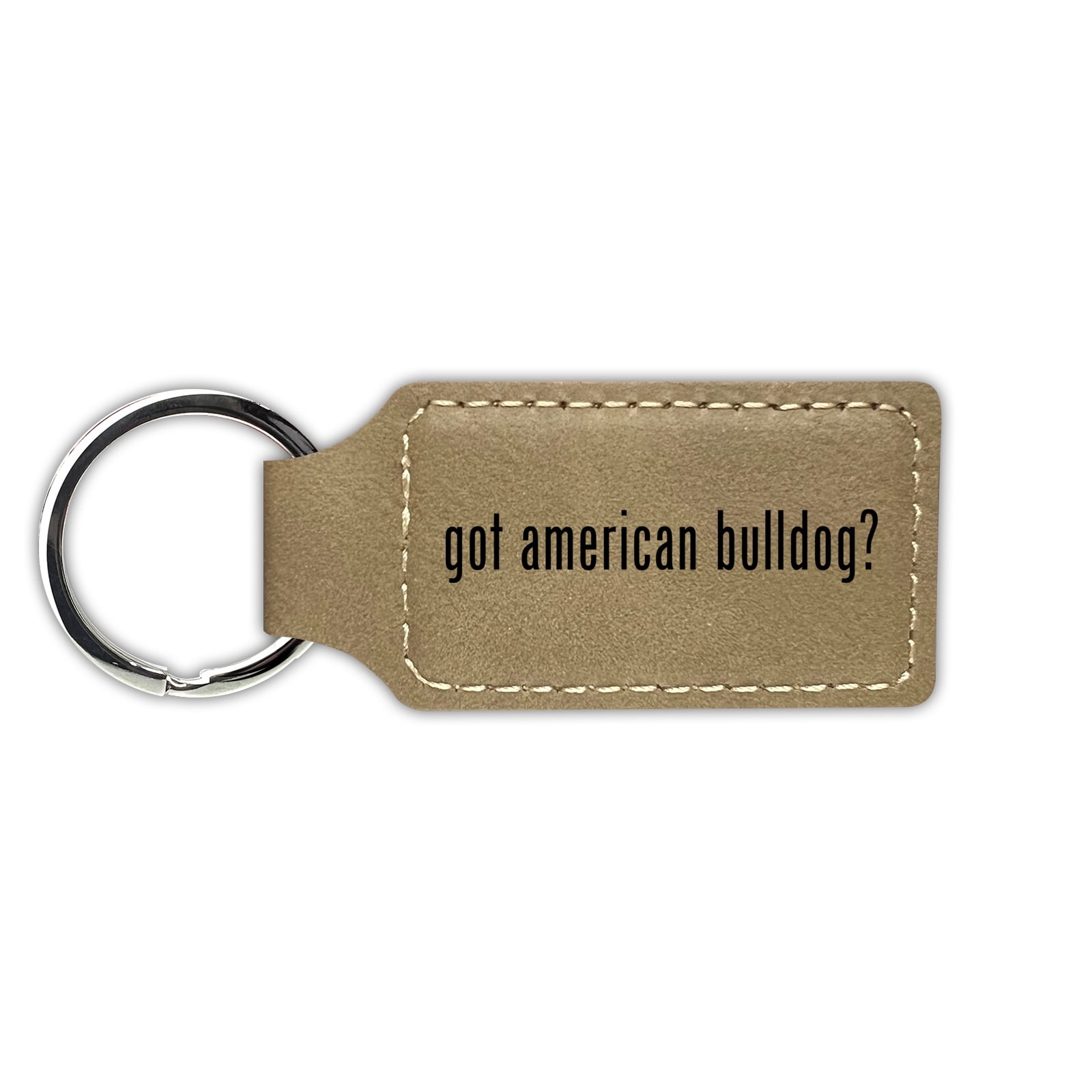 Got American Bulldog Keychain Leatherette Rectangle - Laser Engraved ...