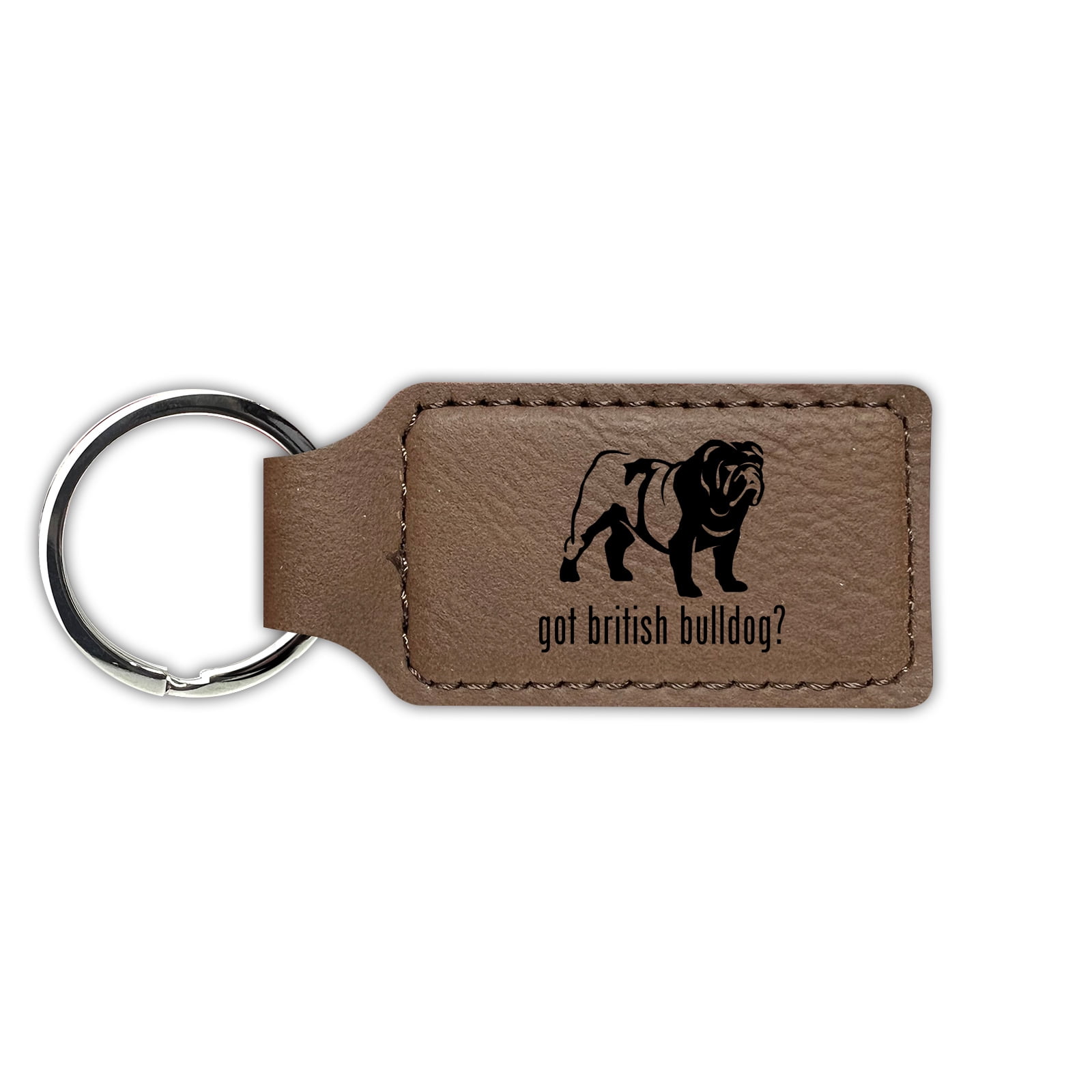 Got British Bulldog Keychain Leatherette Rectangle - Laser Engraved ...