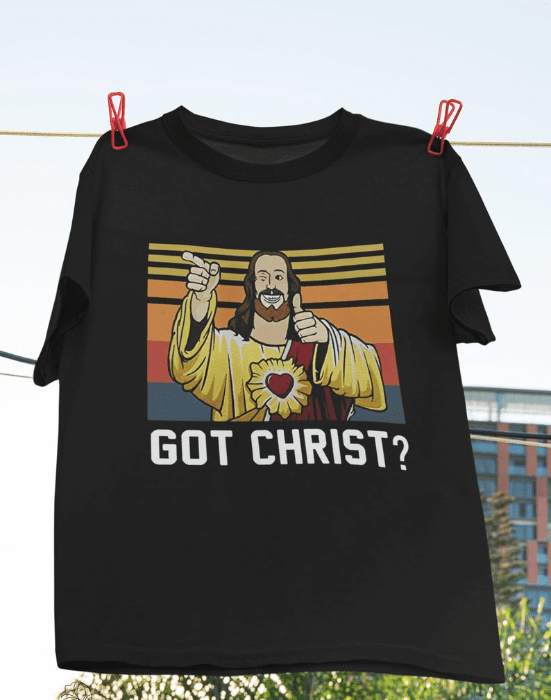 Got Christ Jesus Buddy Christ Funny Comedy Movie Vintage T-Shirt, Funny ...