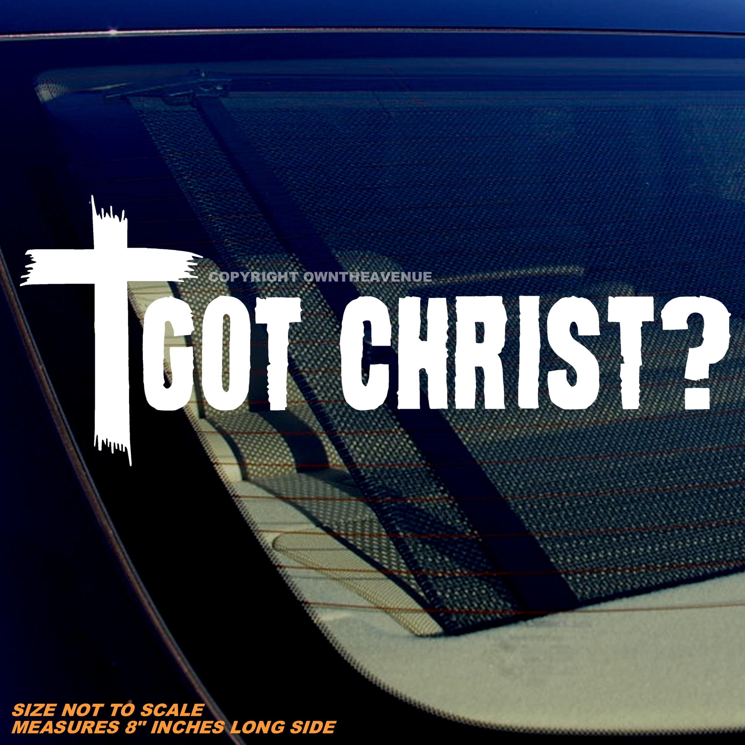 Got Christ? Religious Jesus Christian Cross White Vinyl Decal 8" Inches ...