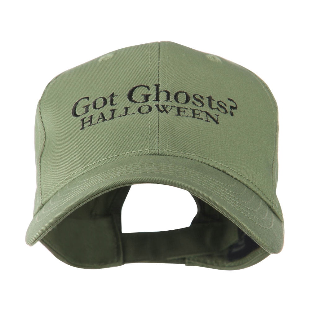 Got Ghosts Halloween Embroidered Cap - Olive OSFM - Walmart.com