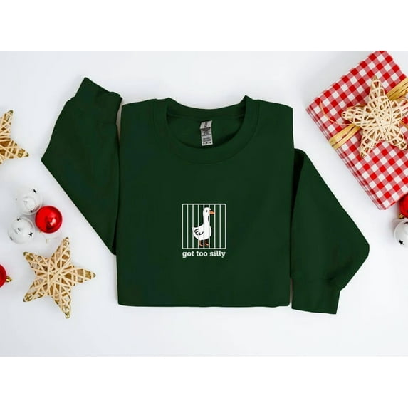 Got Too Silly Goose Graphic Sweatshirt Minimal Fun Goose Design Cozy ...