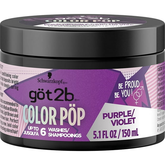 Got2b Color Pop Semi-Permanent Hair Mask, Purple, 5.1oz, Infused with ...