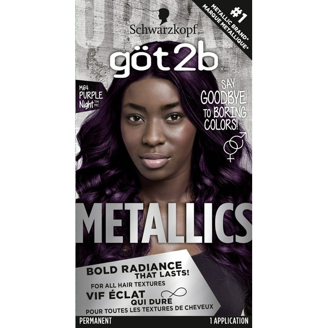 Schwarzkopf Got2b Metallics Permanent Hair Dye, M64 Purple Night ...