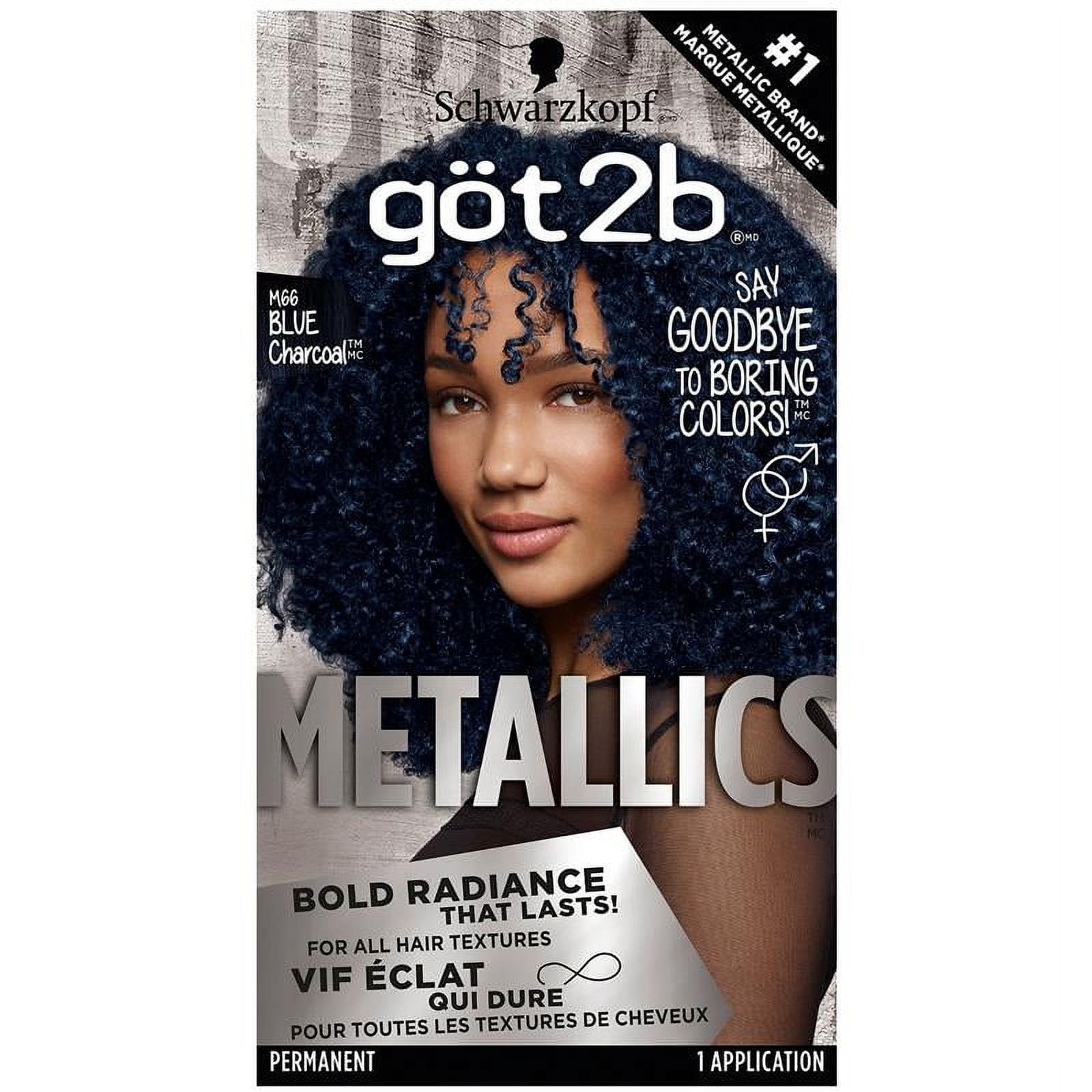Got2b Metallics Long Lasting Permanent Hair Dye, M66 Blue Charcoal ...
