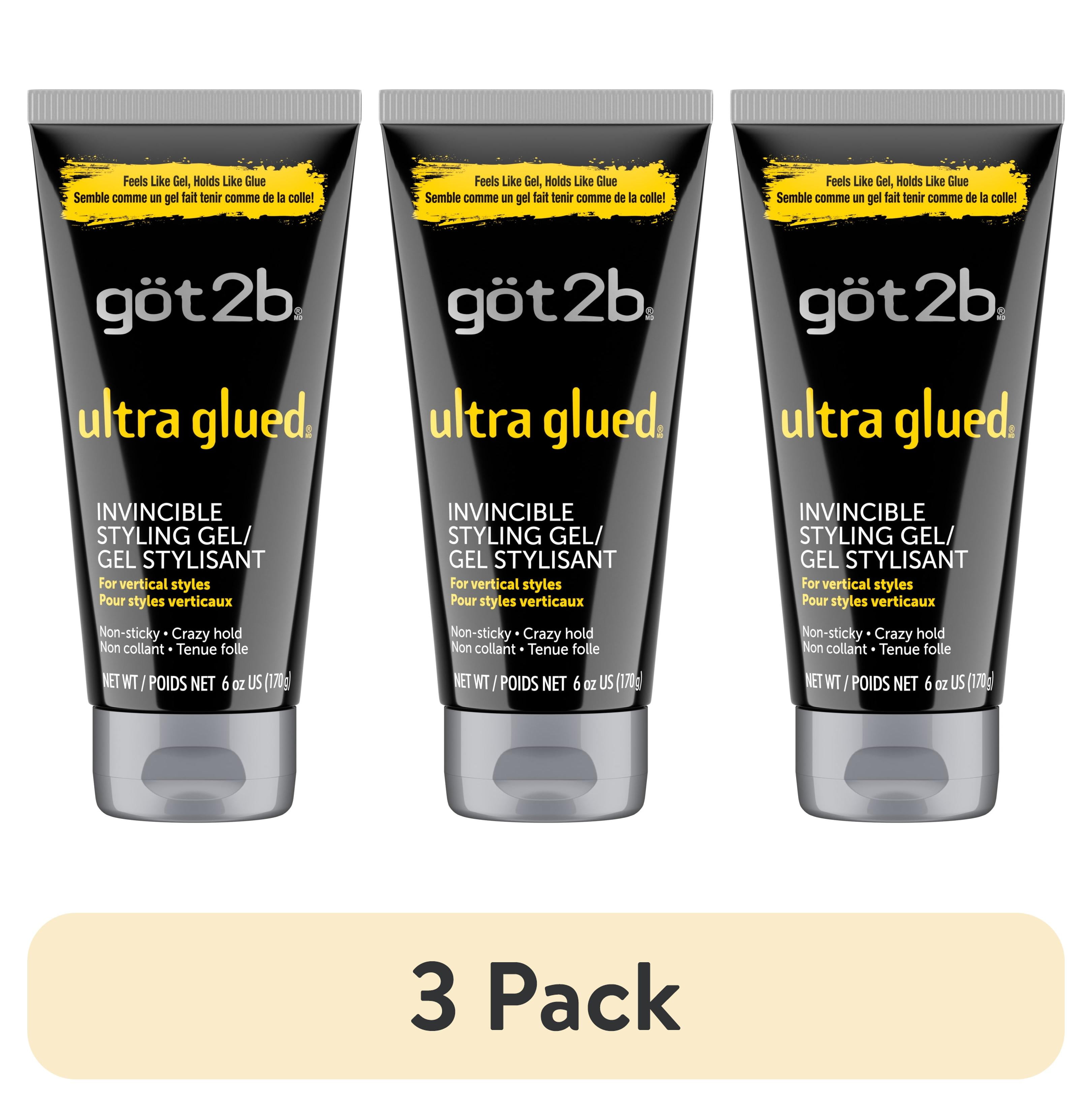 (3 pack) Got2b Ultra Glued Invincible Styling Hair Gel, 6 oz - Walmart.com