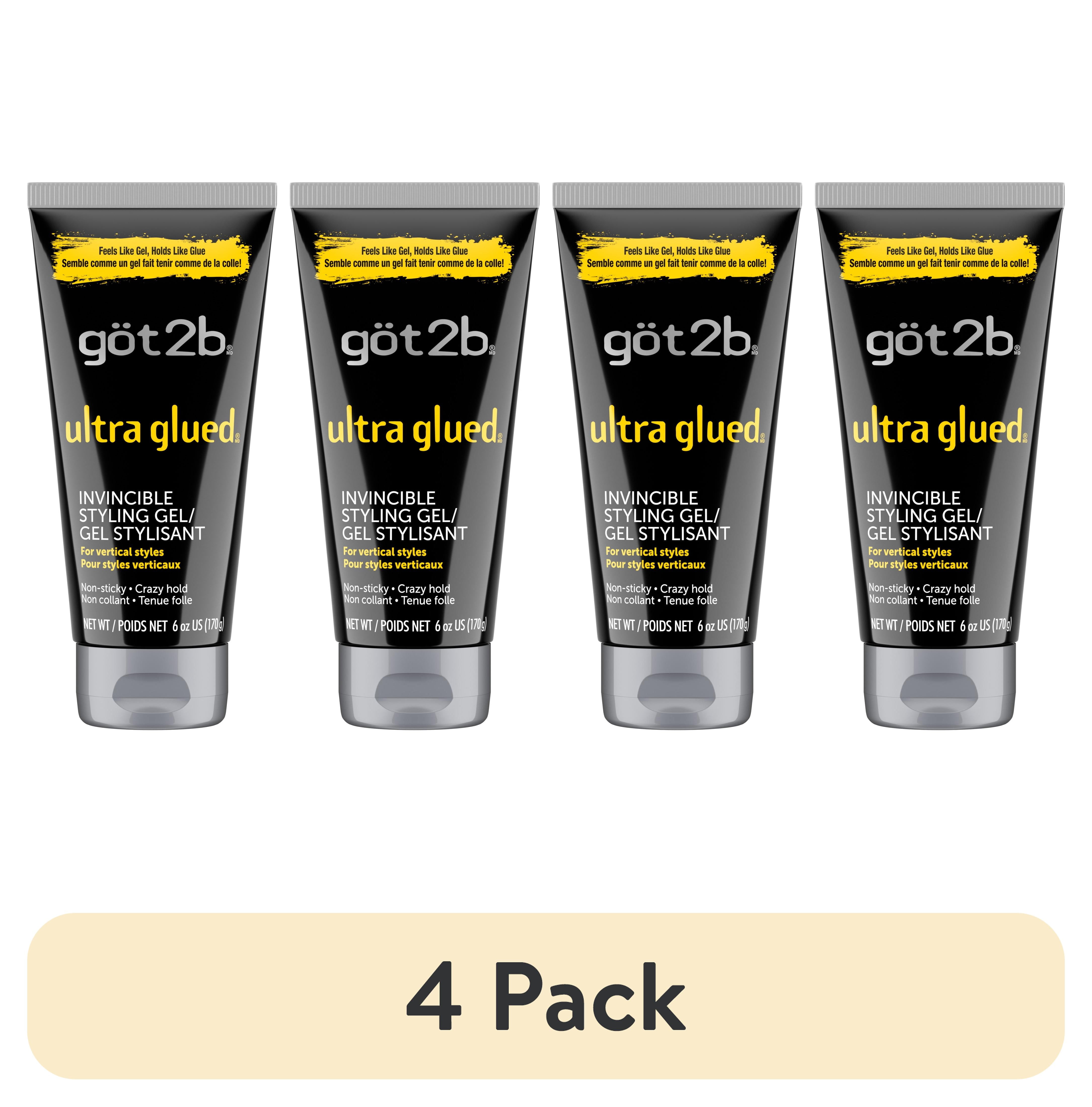 (4 pack) Got2b Ultra Glued Invincible Styling Hair Gel, 6 oz - Walmart.com