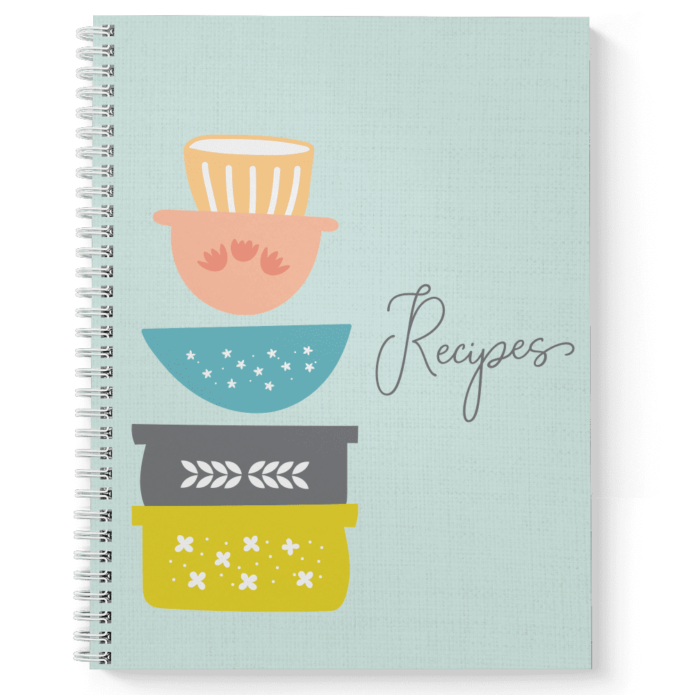 Gotcha Covered Softcover Recipe Dishes 8.5" x 11" Spiral Writing ...