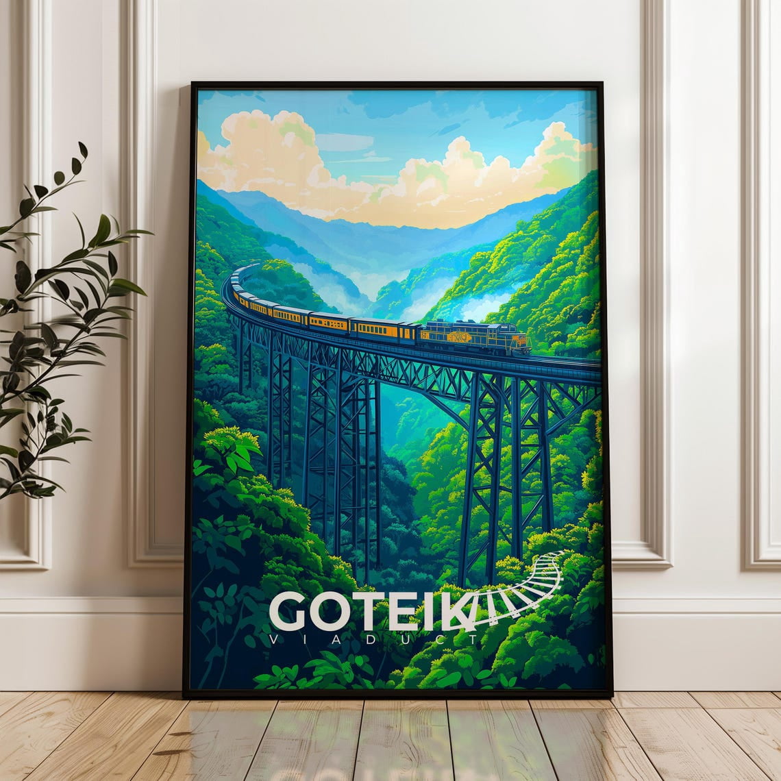 Goteik Viaduct Travel Poster - Myanmar Wall Art Print, Railway ...