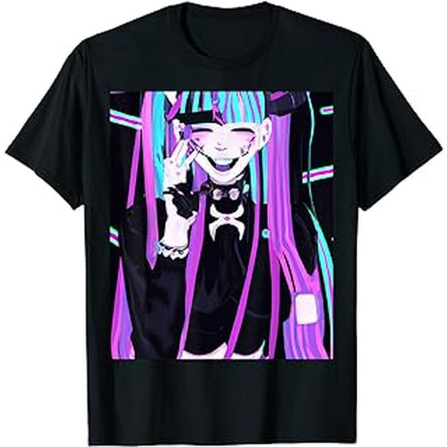 Goth Anime Vaporwave Cute And Creepy Goth Girl T-Shirt - Walmart.com