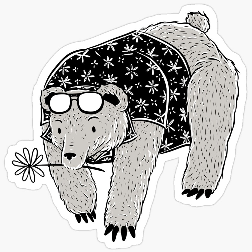 Goth Bear Florida Vacation Sticker Phone Decal Water Bottle Stickers ...