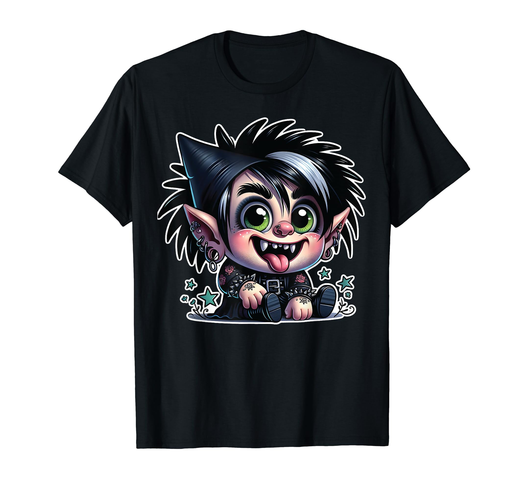 Goth Cute Gnome Giggle: Whimsical Graphic Design T-Shirt - Walmart.com