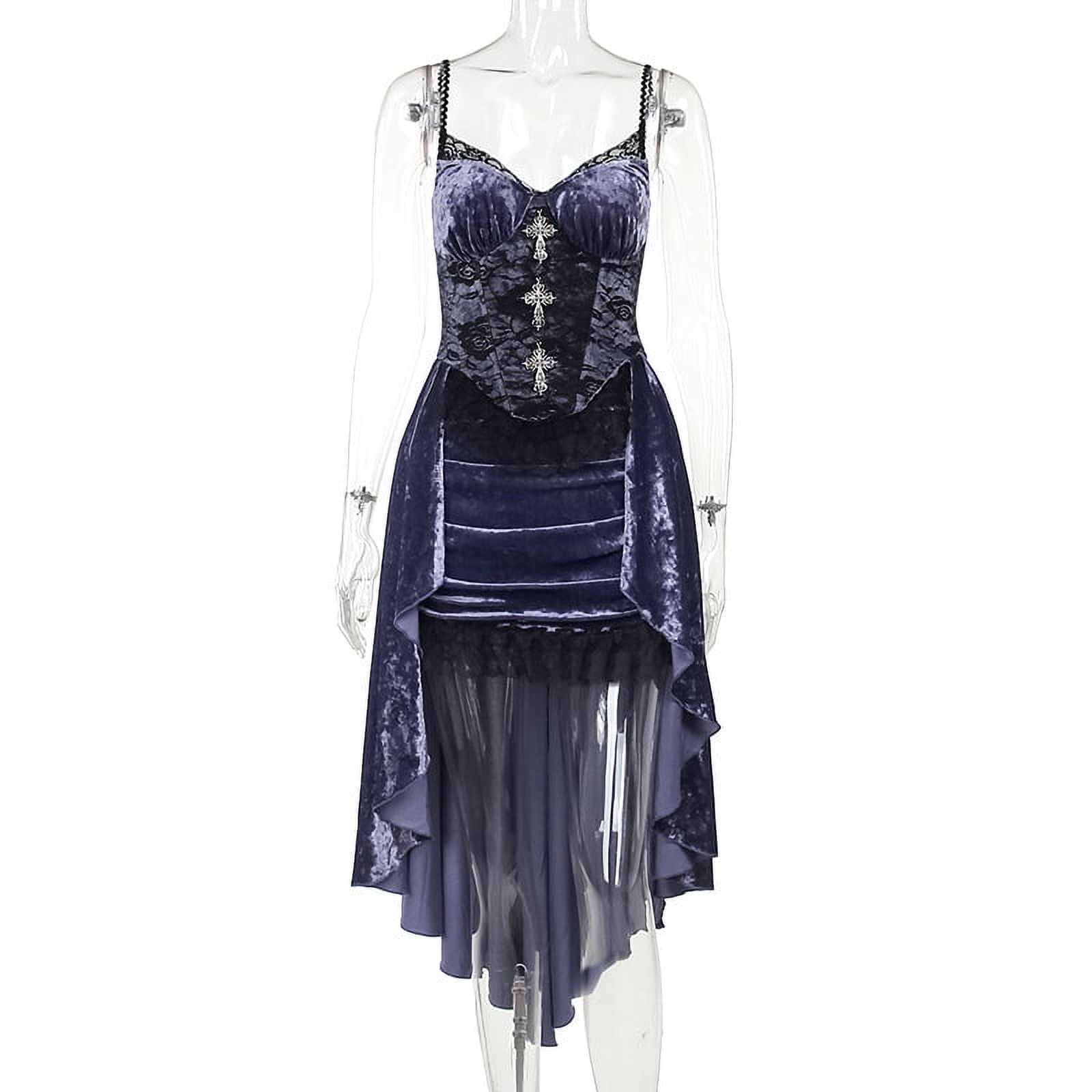 Goth Dark Gorgeous Victoria Gothic Velvet A-line Dresses Female Elegant ...