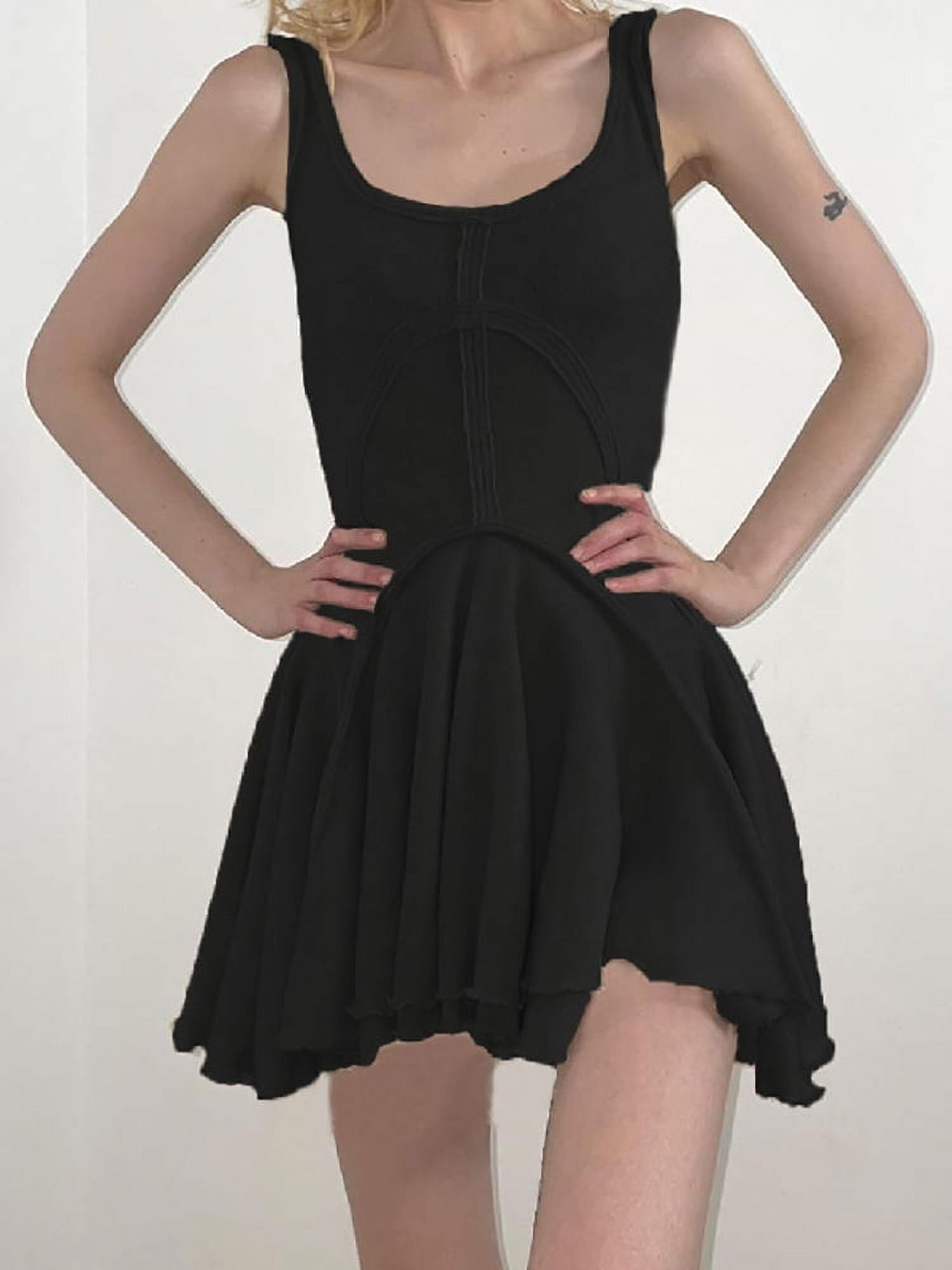 Goth Dark Vintage Gothic Patchwork A-line Dresses Retro Fairy Grunge ...