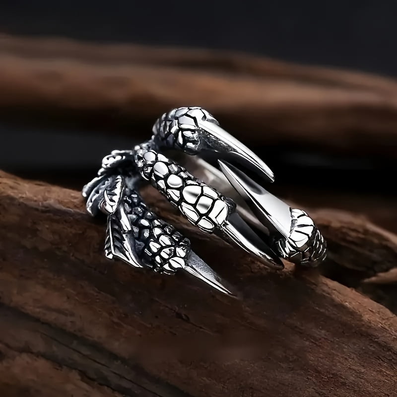 Goth Dragon Claw Ring Vintage Dragon Claw Skeleton Ring Silver Dragon ...