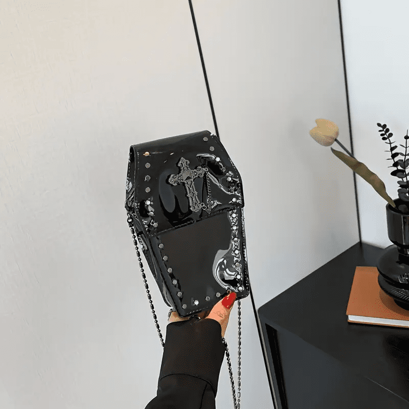 Goth Emo PVC Black Coffin Crossbody Bag, Purse - Walmart.com