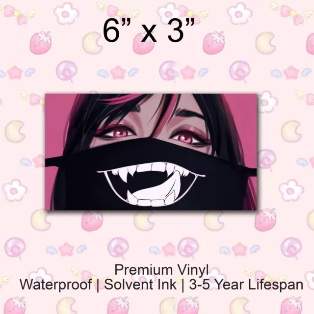 Goth Evil Anime Eyes Car Bumper Sticker Villain Eyes Anime Sticker ...