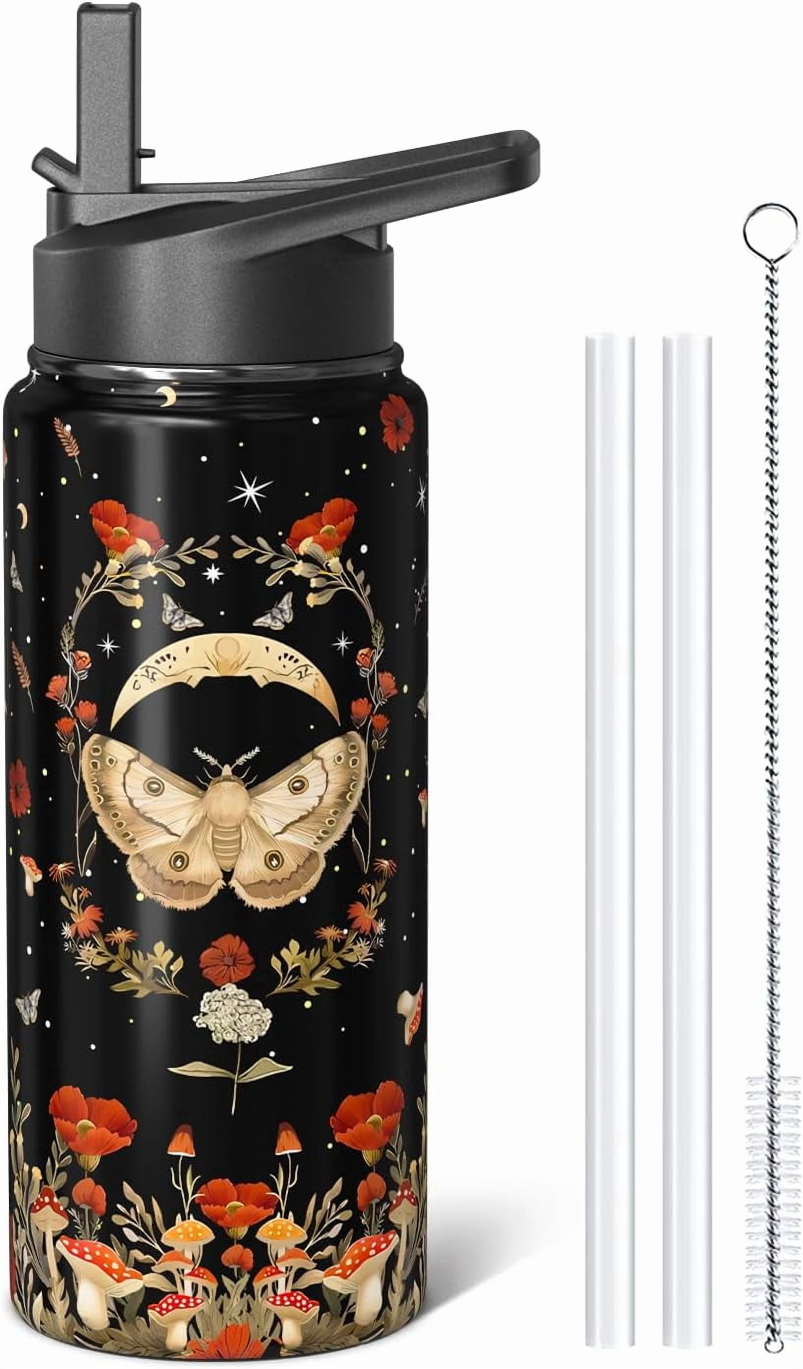 Goth Gifts 18oz Sport Water Bottle with Flip Straw & Spout Lid, Gothic ...