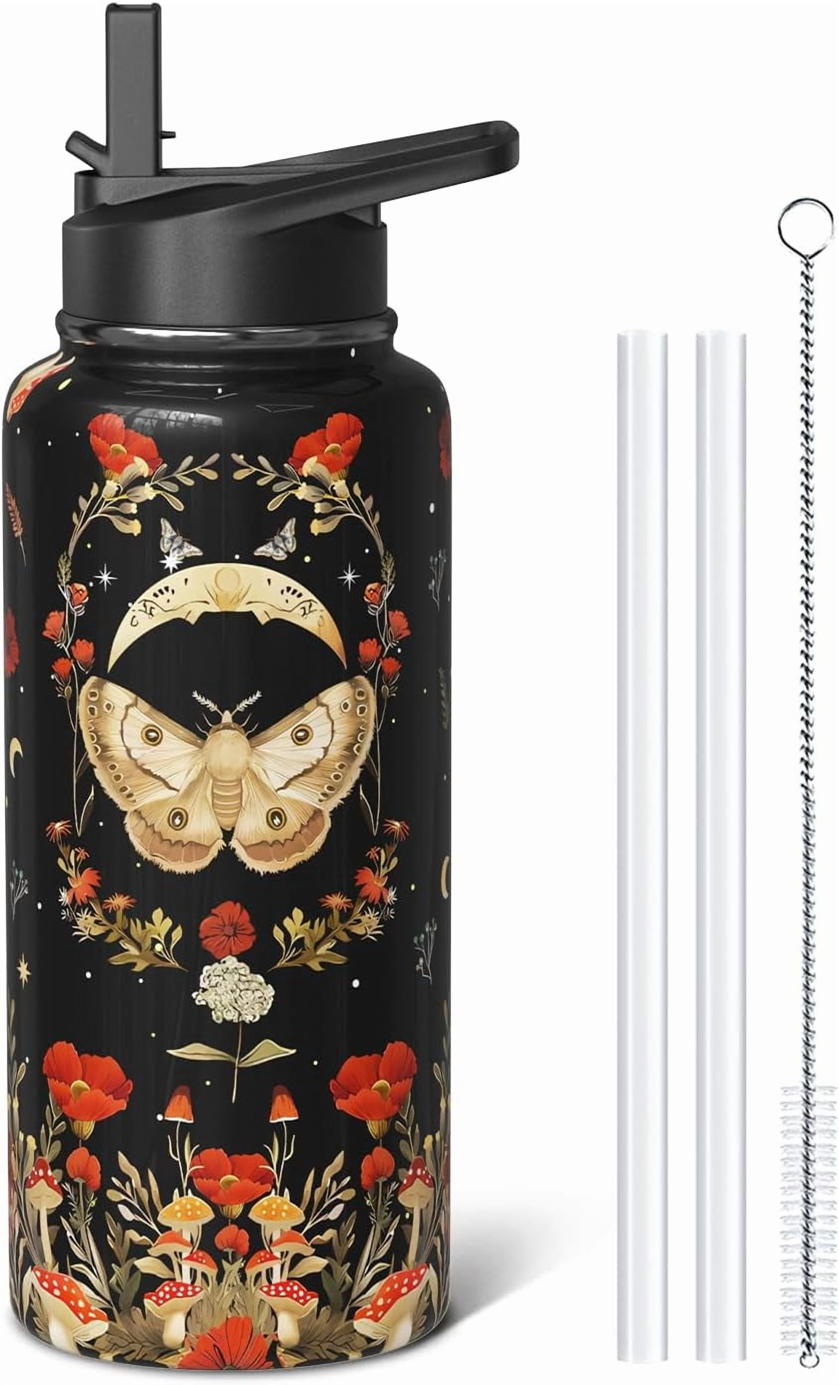 Goth Gifts 32oz Sport Water Bottle with Flip Straw & Spout Lid, Gothic ...