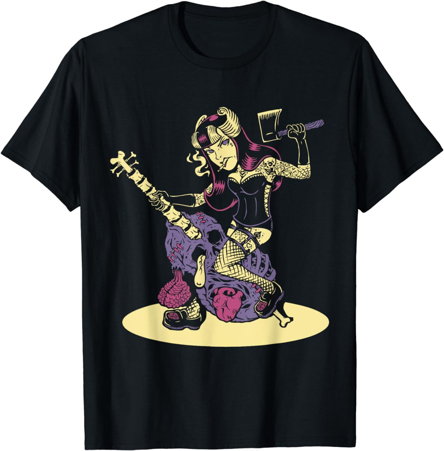 Goth Girl Burlesque Psychobilly Lowbrow Art T-Shirt, Unisex Tee, S-5XL ...