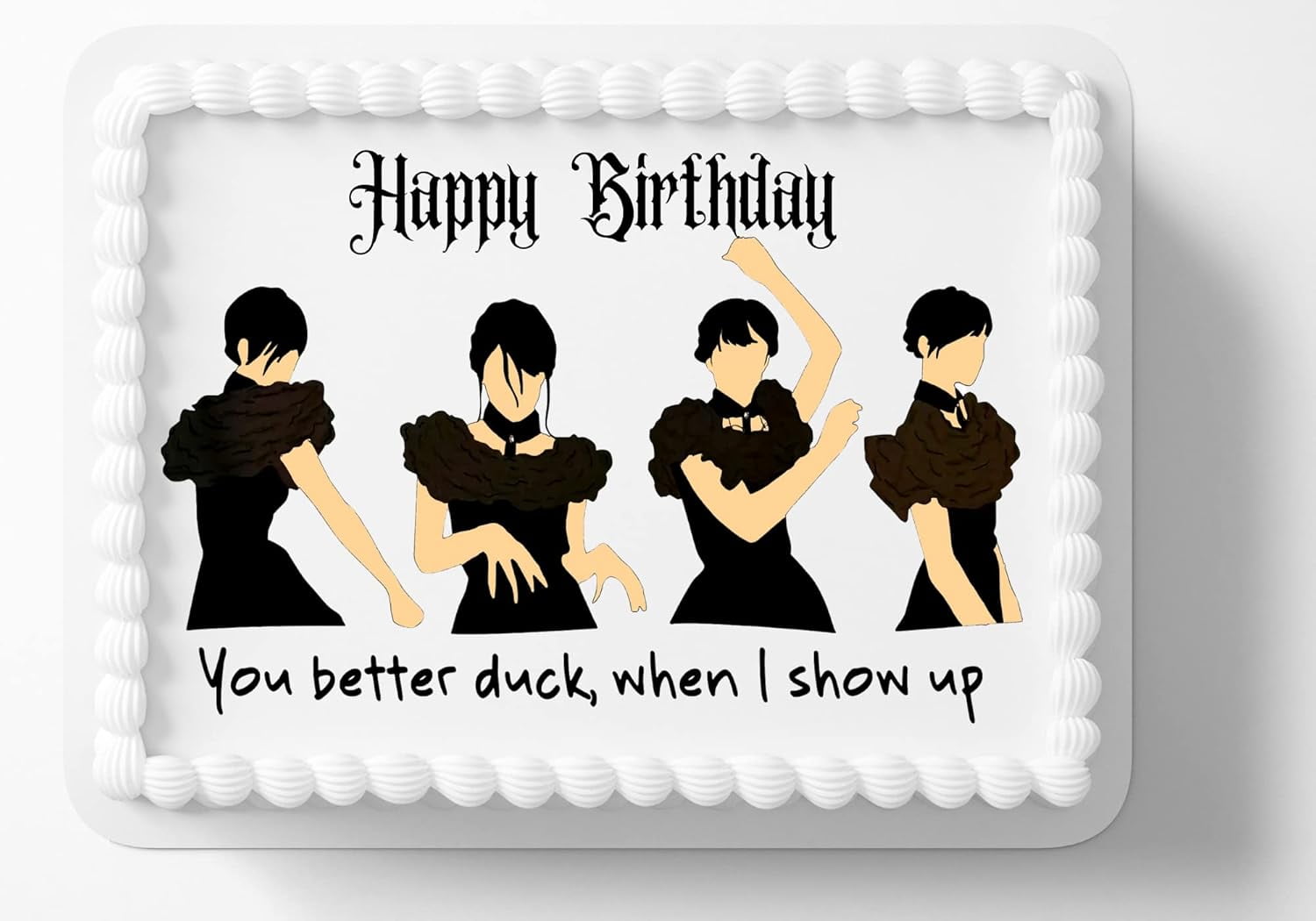 Goth Girl Wednesday Dance Edible Image Edible Cake Topper Frosting ...