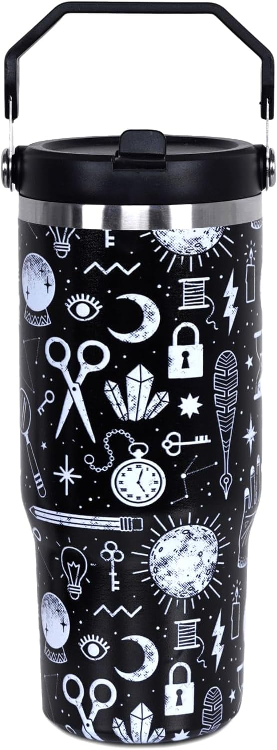 Goth Gothic Tumbler with Handle and Silicone Straws - 30 Oz Goth Gothic ...