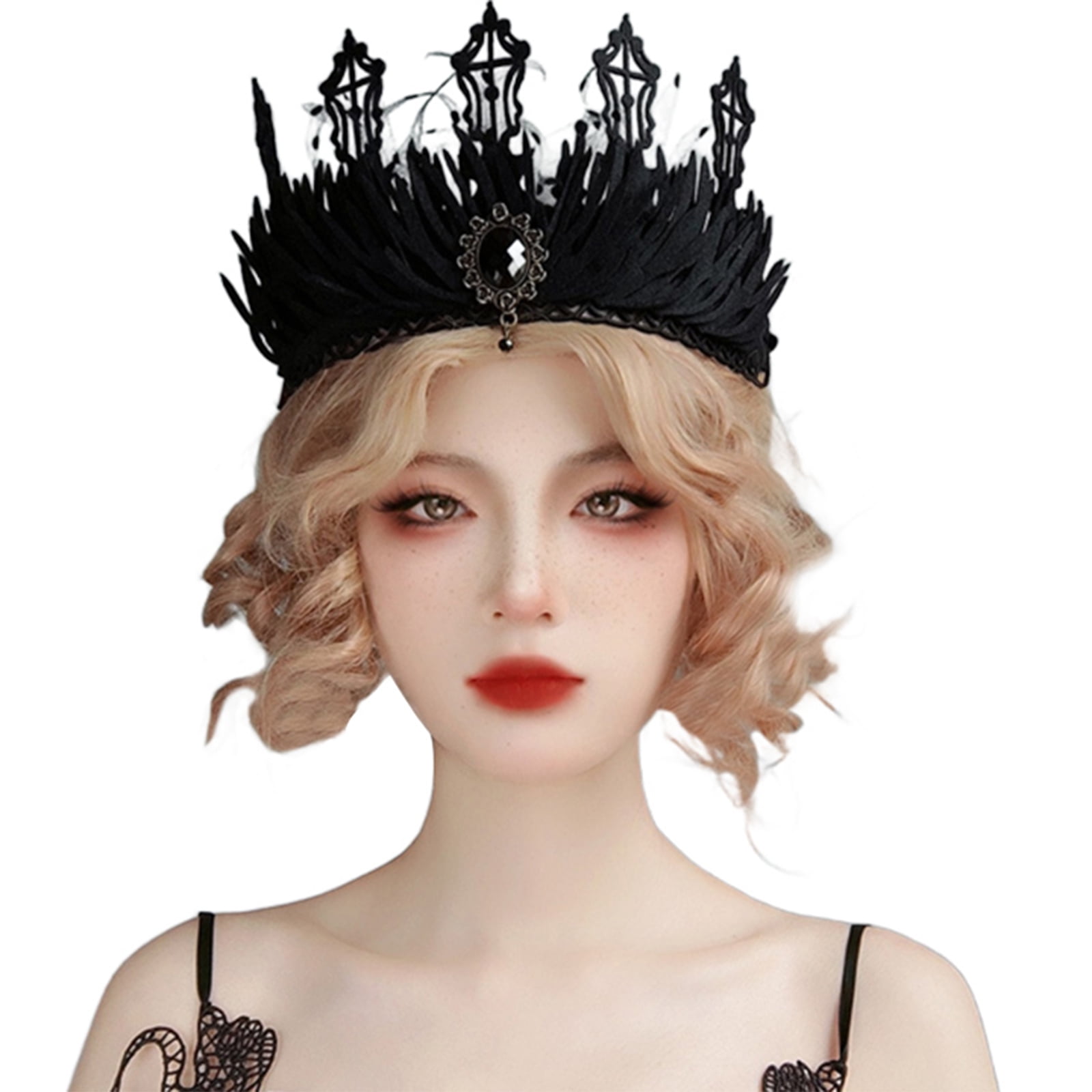 Goth Headband Witch Crown Headpiece Goth Crown Black Crown Gothi Crown ...