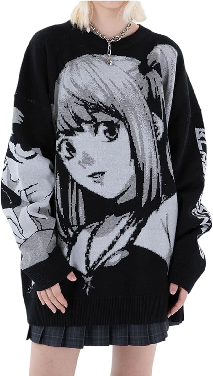 Goth Knitted Harajuku Winter Clothes Women Oversized Sweaters Long ...