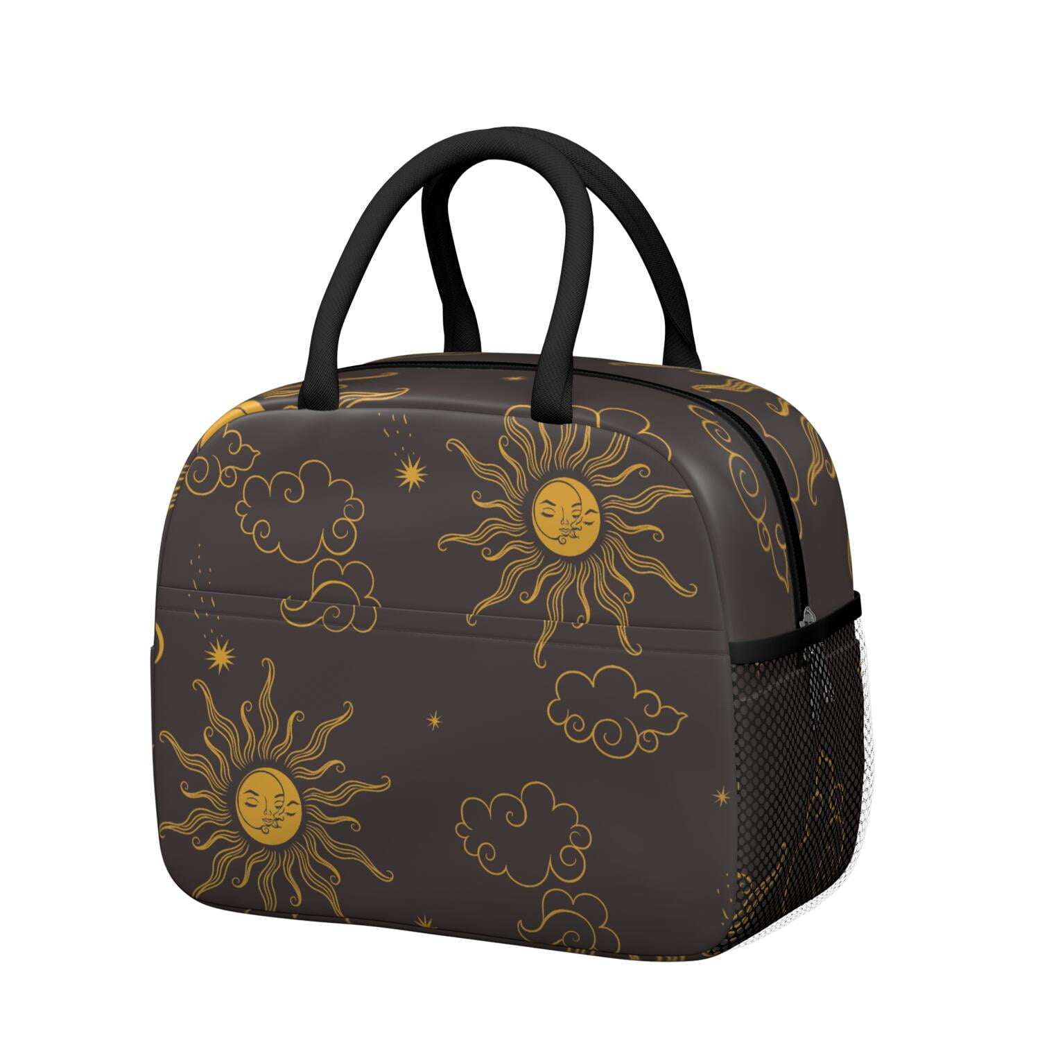 Goth Lunch Tote for Women, Cosmic Star and Golden Witchy Design ...