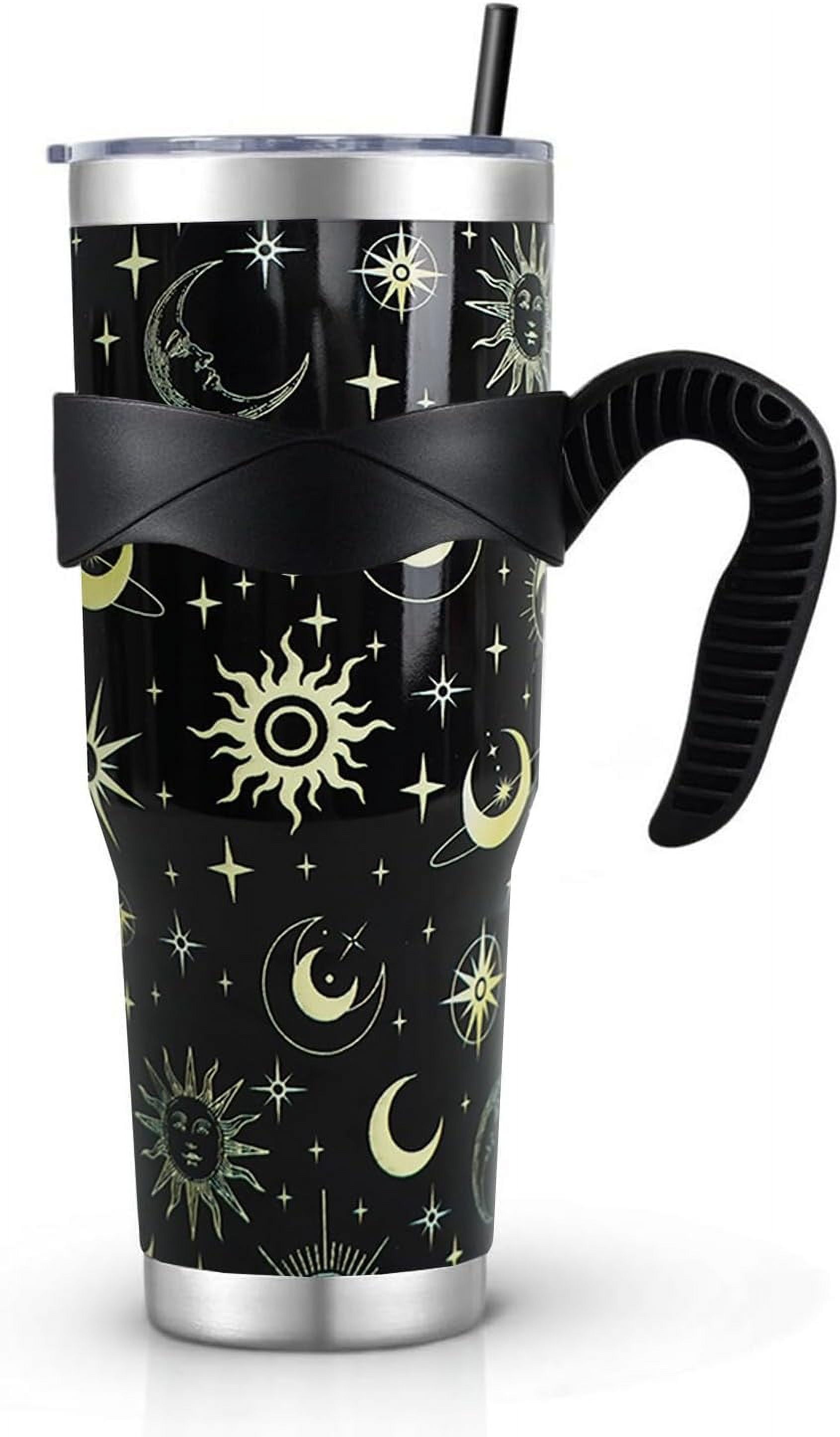 Goth Moon Tumbler with Handle Lid and Straw, Sun and Moon Cup Gothic ...
