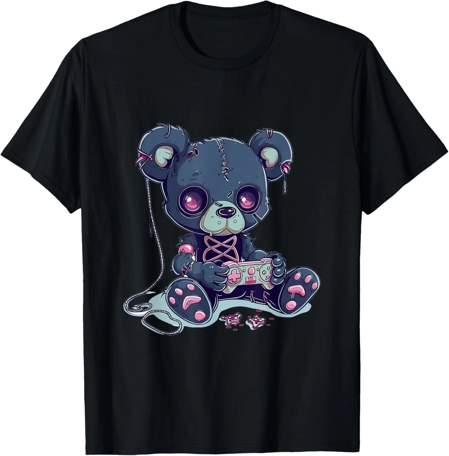 Goth Pastel Cute Creepy Kawaii Gamer Teddy Bear Gaming T-Shirt ...