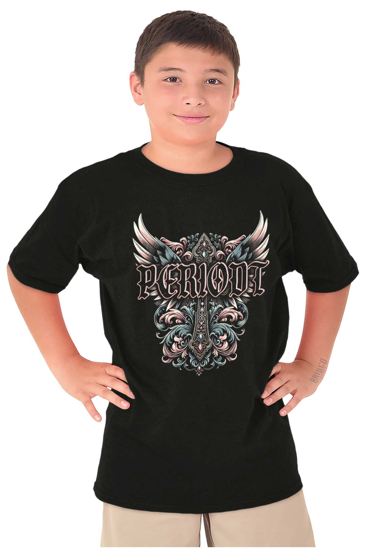 Goth Periodt Cross Angel Wings Crewneck T Shirts Boy Girl Teen Brisco ...