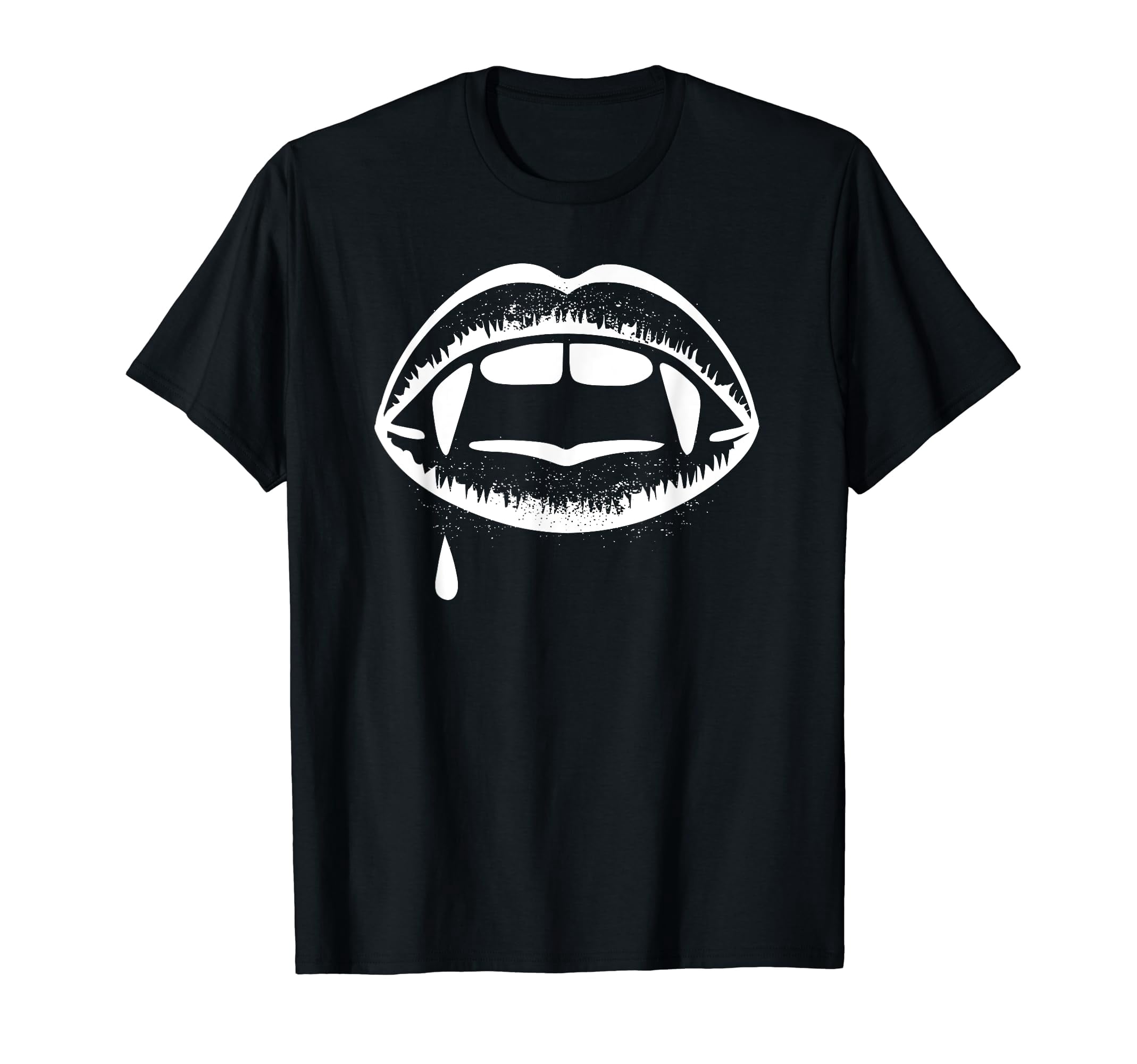 Goth Punk Vampire Lips And Fangs T-Shirt - Walmart.com