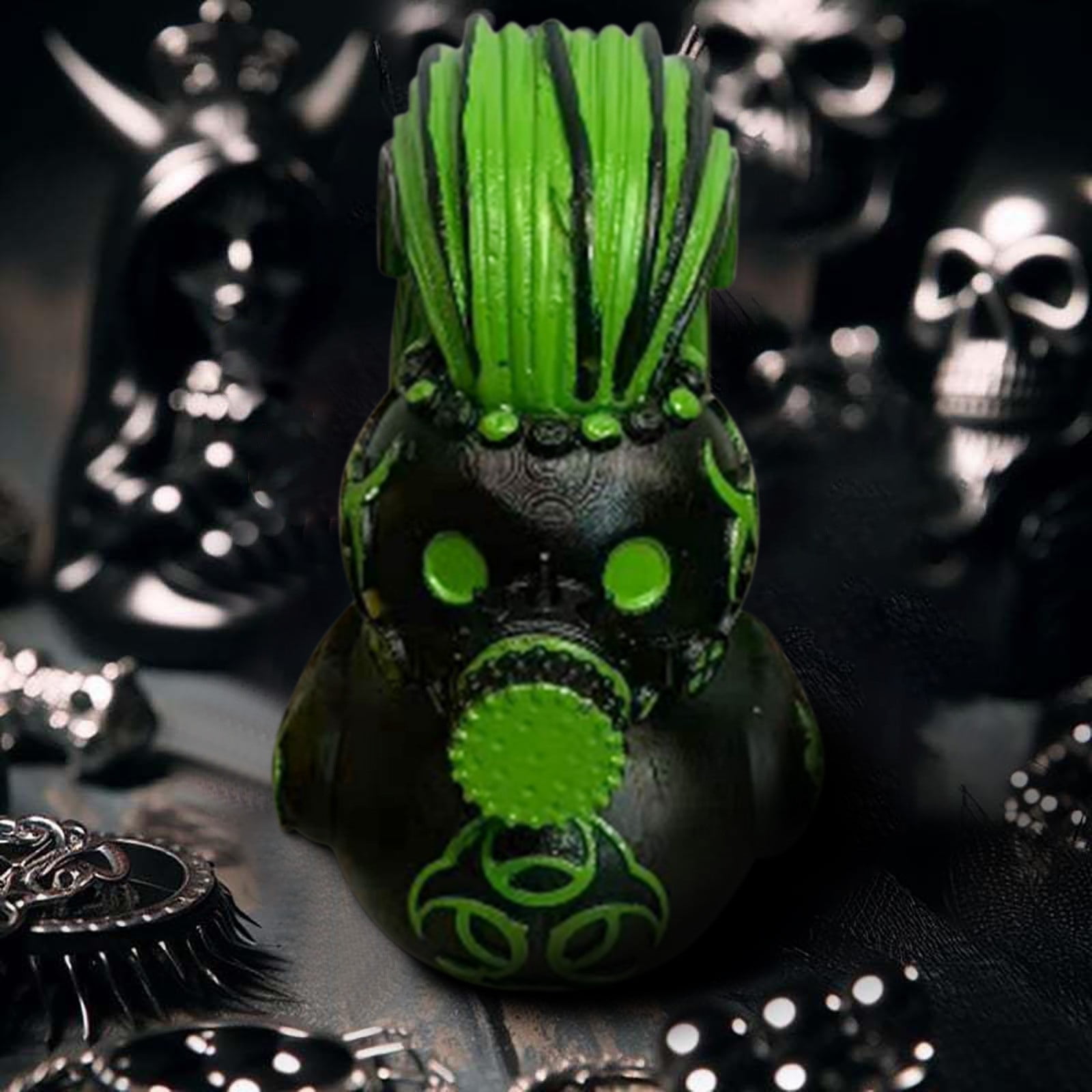 Goth Satanic Duck, Halloween Black Rubber Duck, Unique Cyberpunk Resin ...